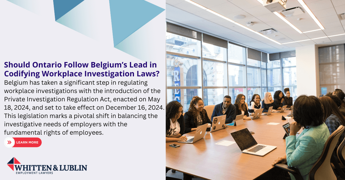 Should Ontario Follow Belgium’s Lead in Codifying Workplace ...